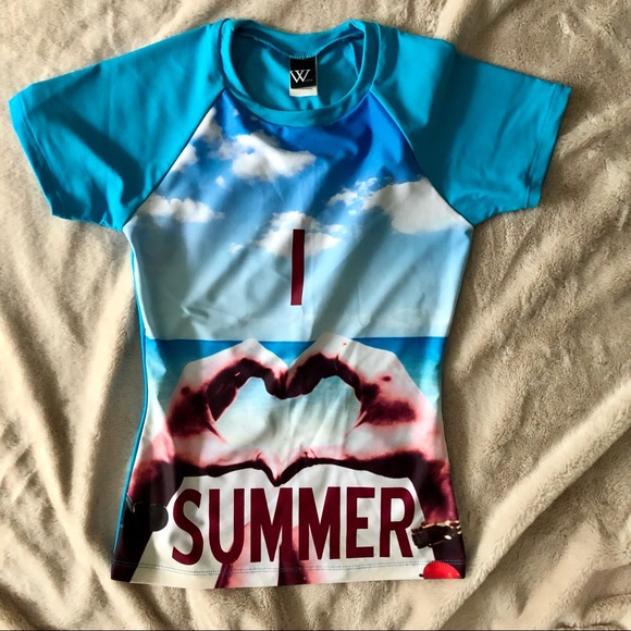Nordstrom | Swim | I Love Summer Rash Guard Euc | Poshmark
